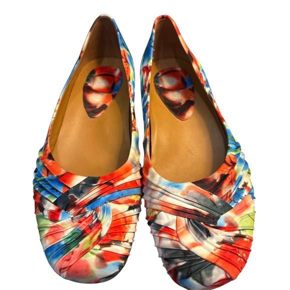 Earthies | Shoes | Earthies Vanya Orange Multi Floral Slip On Flats ...